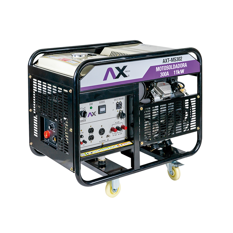 AX TECH MOTOSOLDADORA A GASOLINA DE 300A, 23HP, 11000W / CA, 220V